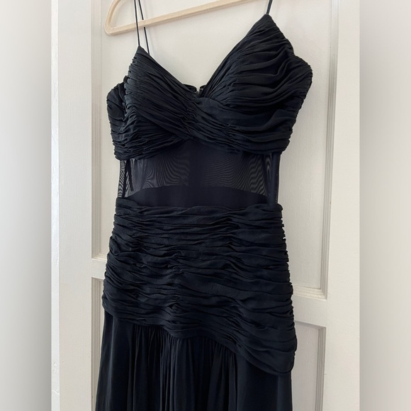 Cache | Dresses | Vintage Y2k Cach Black Silk Chiffon Formal Evening Gown Floor Length Sexy ...